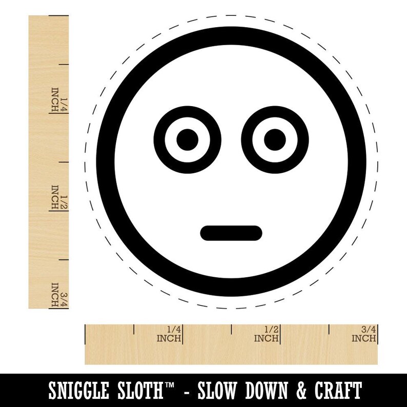 Scared Face Emoticon Rubber Stamp for Stamping Crafting Planners - Etsy