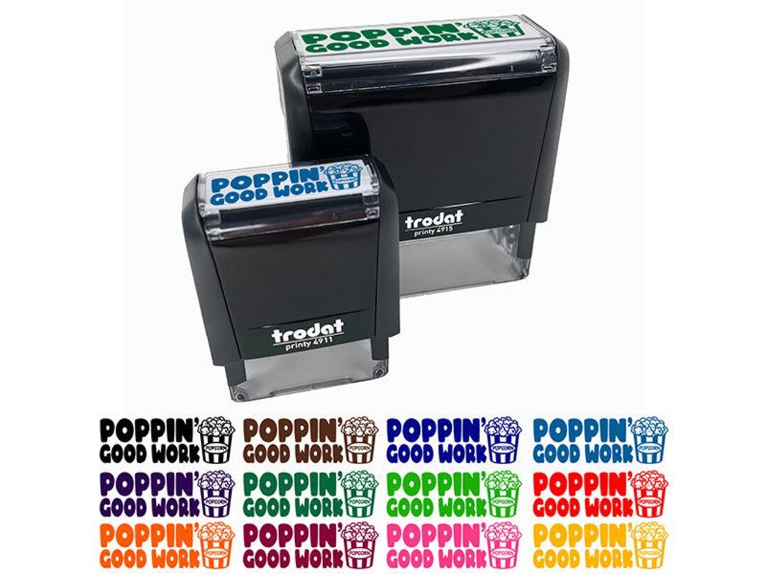 Poppin' Good Work Popcorn Teacher Student School Self-inking Rubber ...