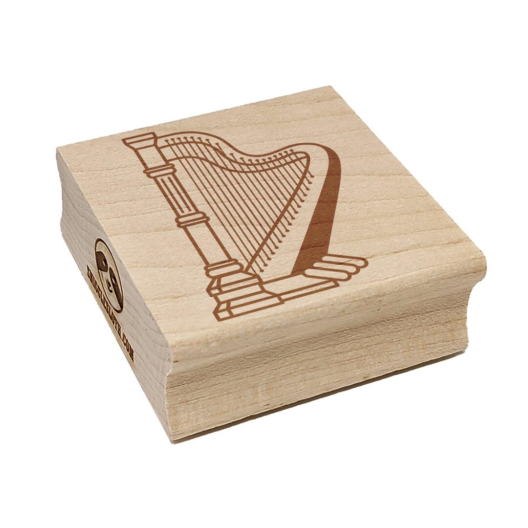 Harp Musical Instrument Square Rubber Stamp for Stamping Crafting - Etsy
