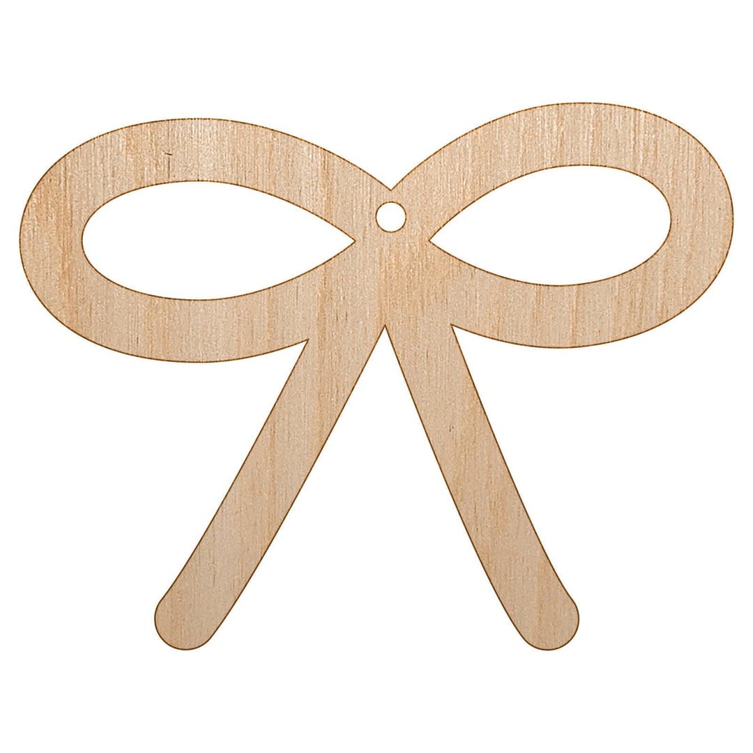 Cute Bow Ribbon Unfinished Craft Wood Holiday Christmas Tree DIY Pre ...