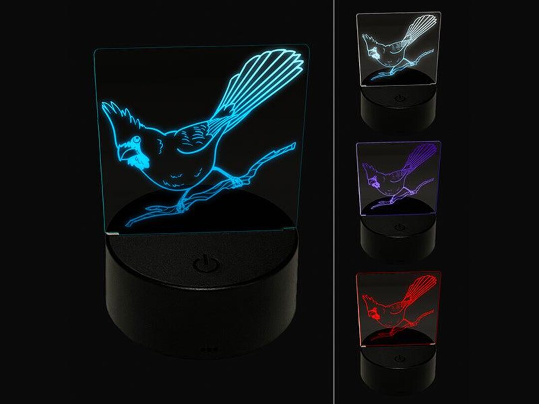 Captivating Northern Cardinal Bird 3D Illusion LED Night Light Sign ...