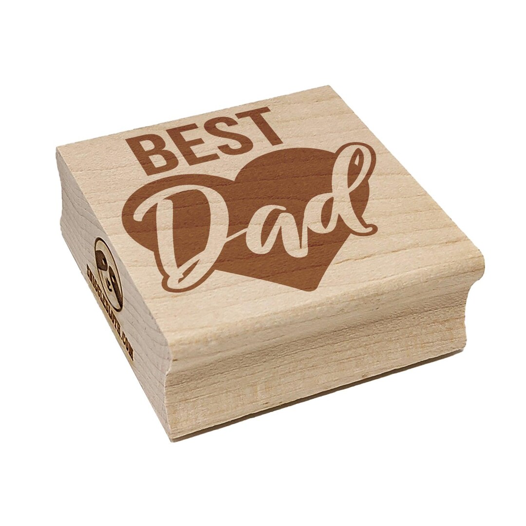 Best Dad in Heart Father's Day Square Rubber Stamp for Stamping ...