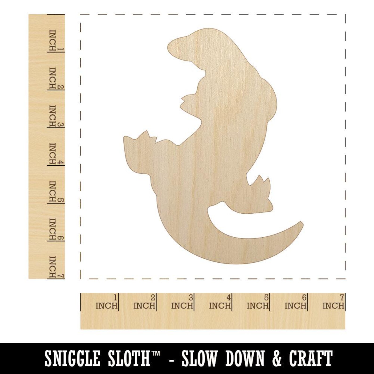 Komodo Dragon Solid Unfinished Wood Shape Piece Cutout for DIY Craft ...