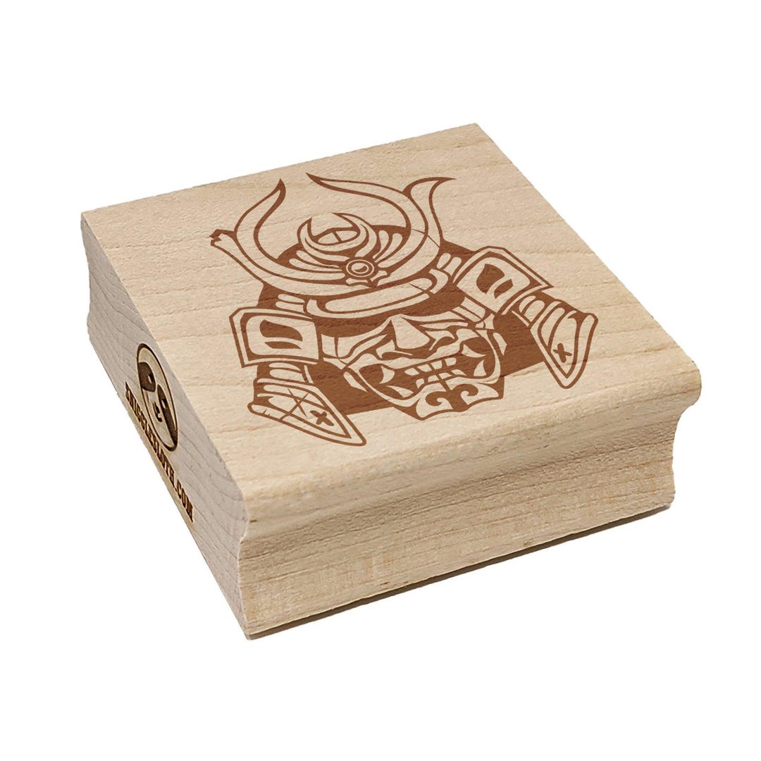 Samurai Warrior Oni Helmet Square Rubber Stamp for Stamping Crafting - Etsy
