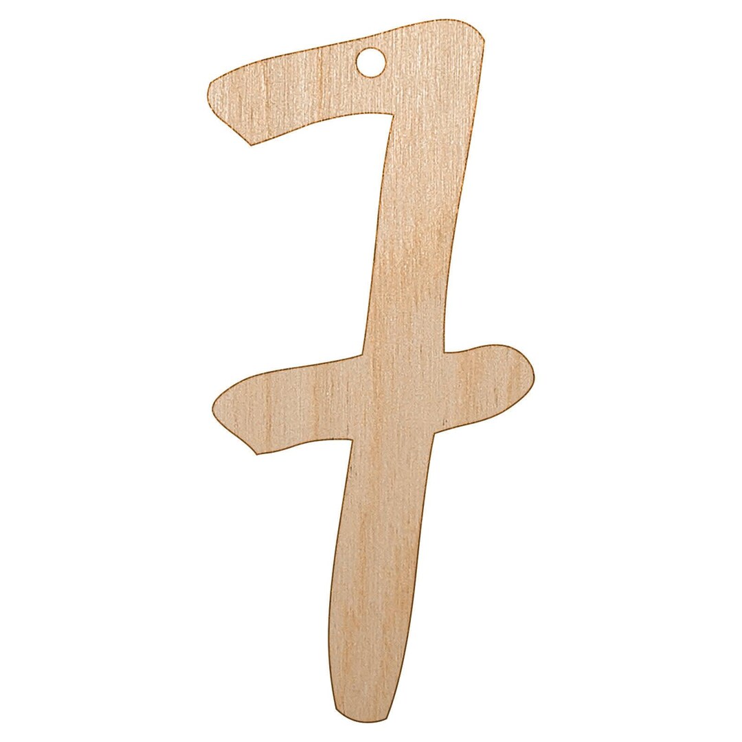 Number 7 Seven Felt Marker Font Unfinished Craft Wood Holiday Christmas ...