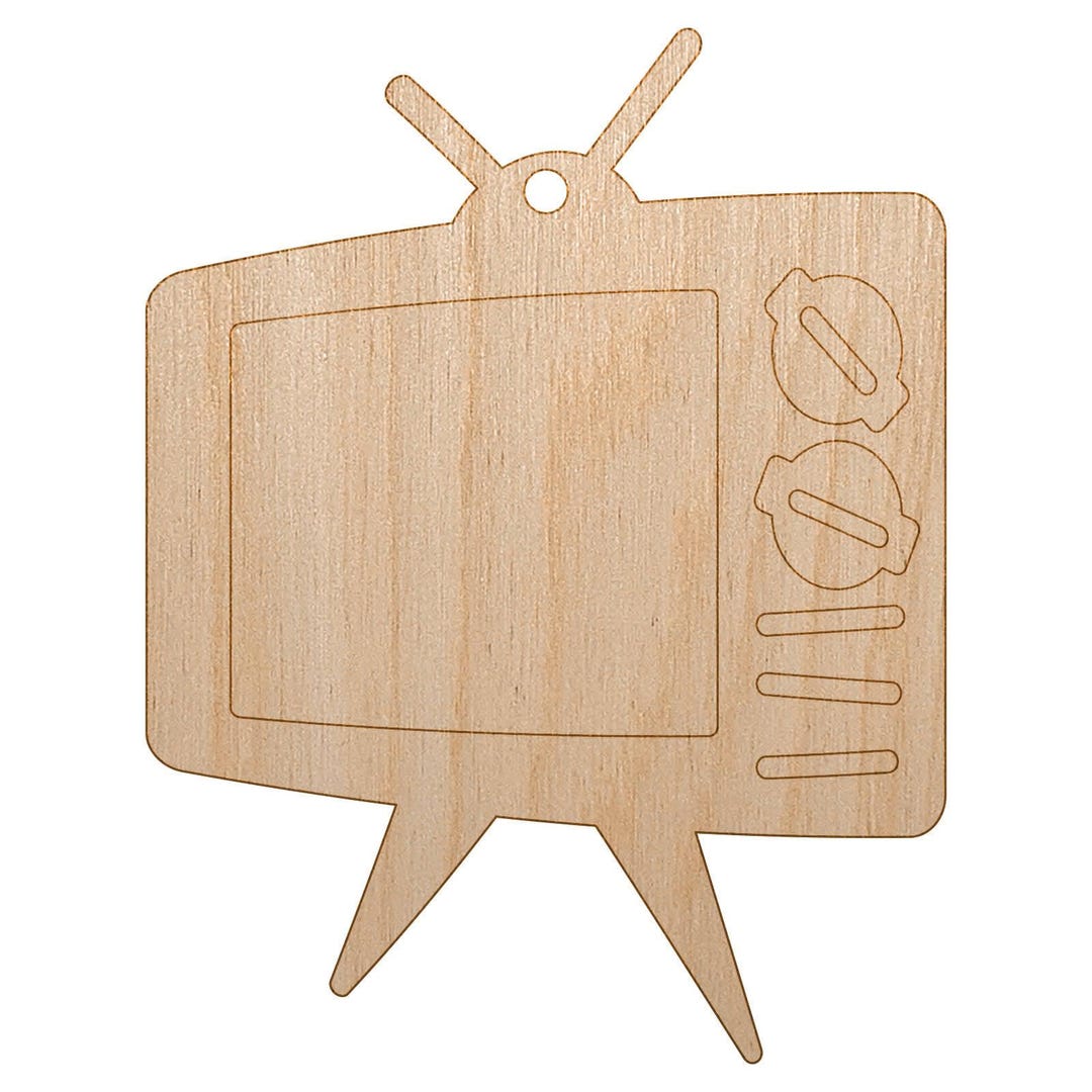 Retro TV Television Unfinished Craft Wood Holiday Christmas Tree DIY ...