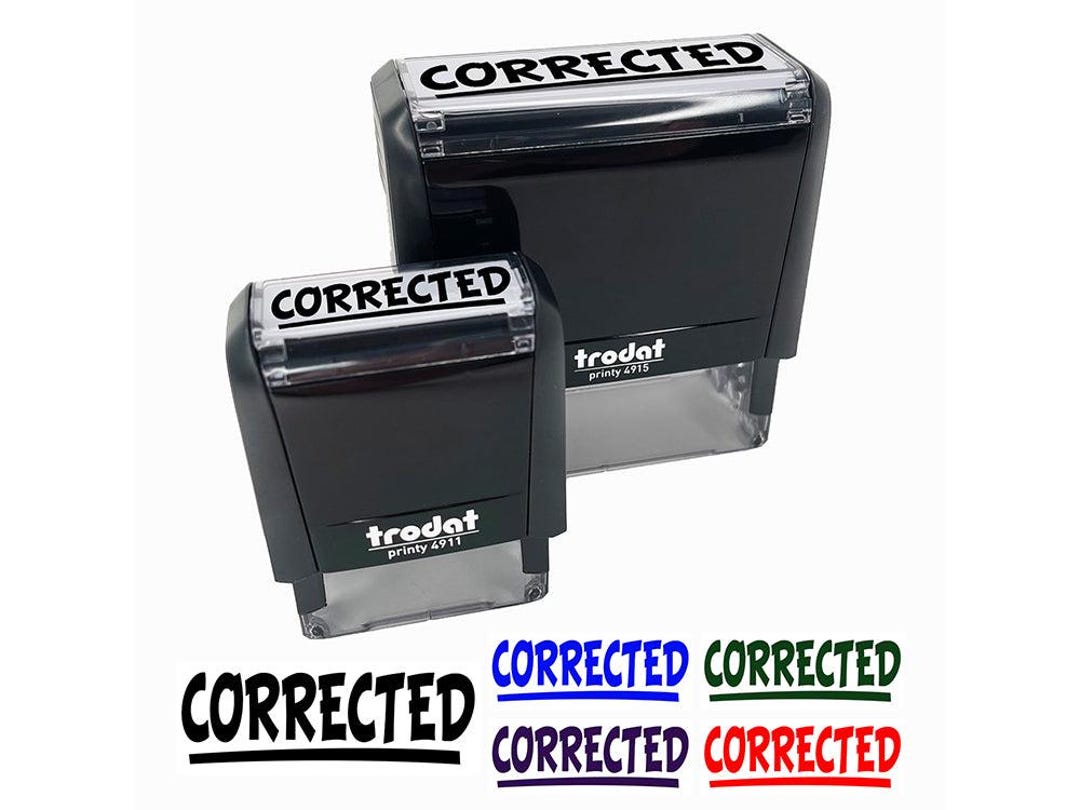 Corrected School Teacher Underline Self-inking Rubber Stamp Ink Stamper ...