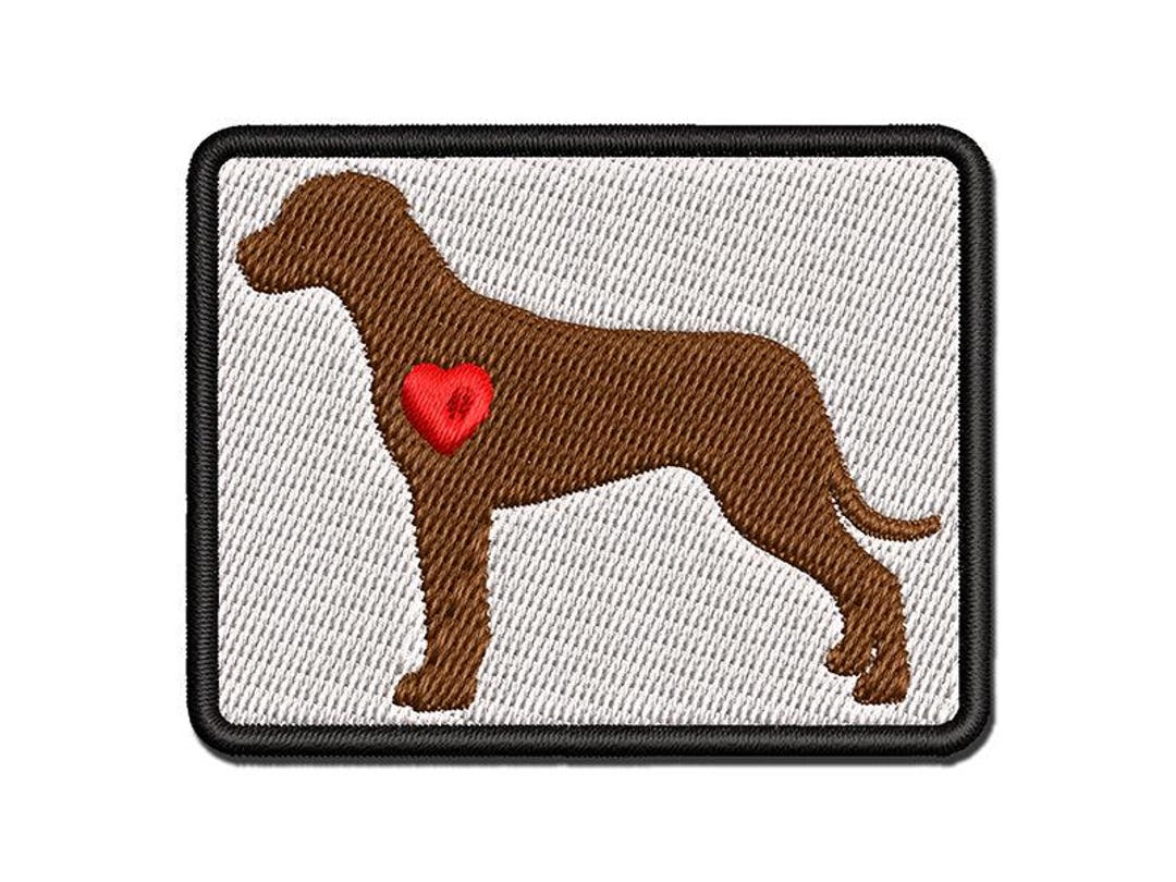 Rhodesian Ridgeback Dog With Heart Multi-color Embroidered Iron-on or ...