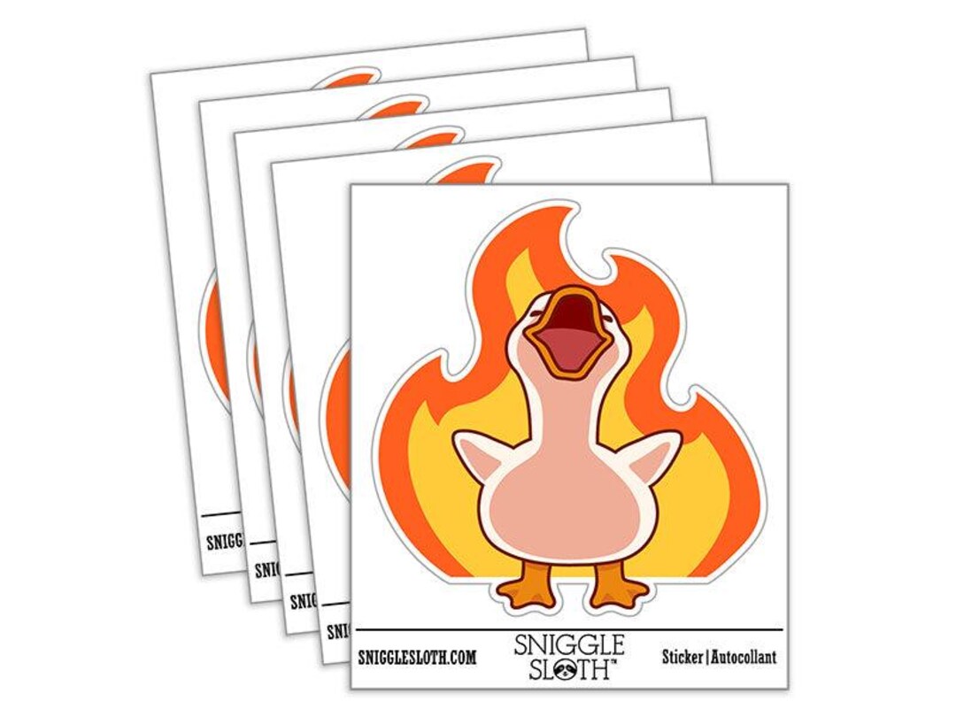 Water Bottle Sticker Set Evil Goose Laughing Fire Funny Cackle Villain ...