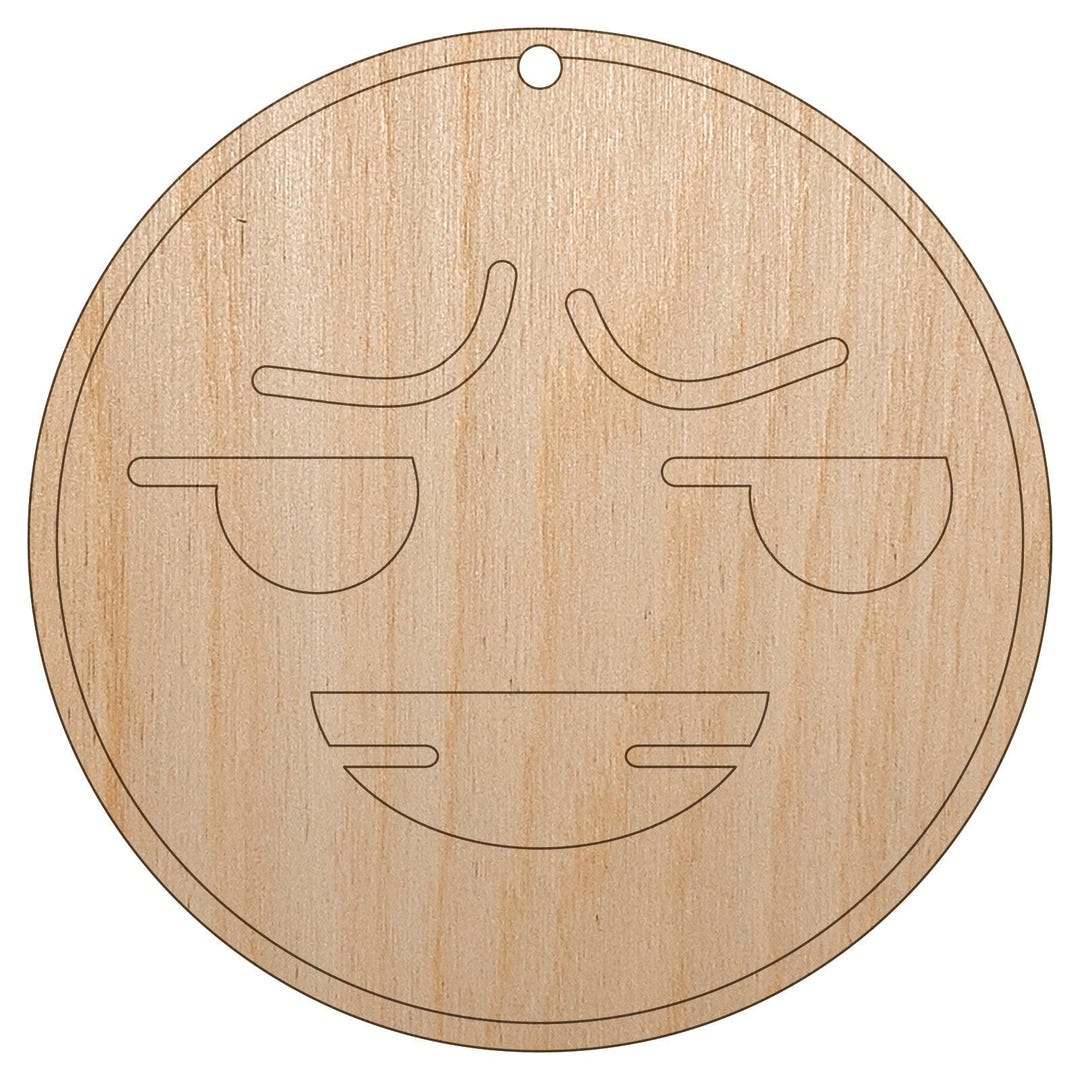 Kawaii Cute Smug Smirk Smile Face Unfinished Craft Wood Holiday ...