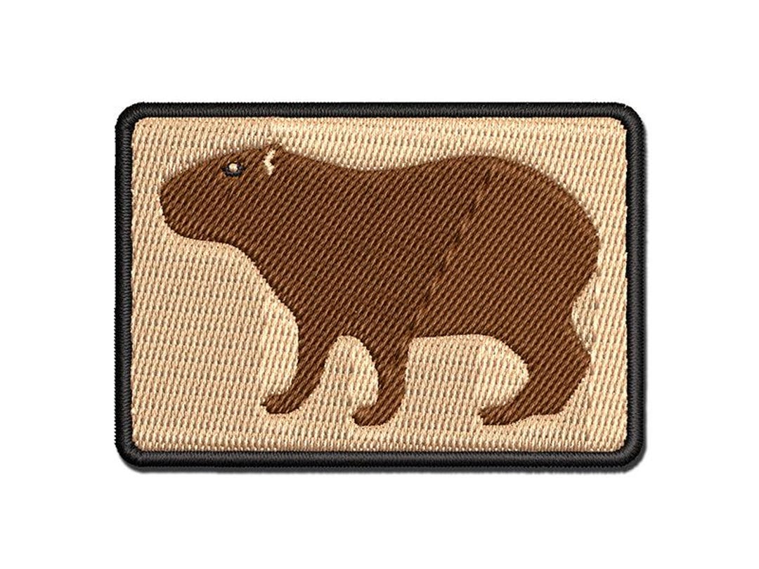 Capybara Standing Silhouette Multi-color Embroidered Iron-on or Hook ...