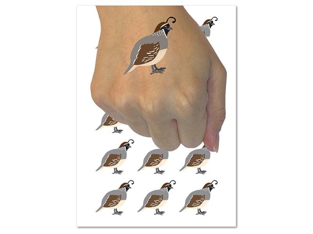Quail Bird Solid Temporary Tattoo Water Resistant Fake Body Art Set ...