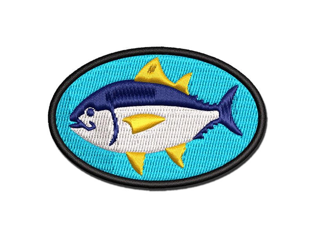 Bluefin Tuna Fish Fishing Multi-color Embroidered Iron-on or Hook ...