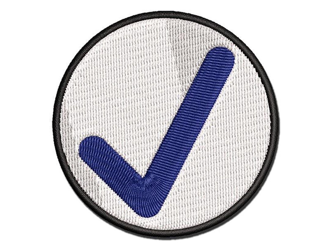 Check Mark Symbol Multi-color Embroidered Iron-on or Hook & Loop Patch ...
