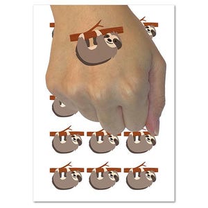 Sloth Hanging From a Branch Temporary Tattoo Water Resistant Fake Body ...
