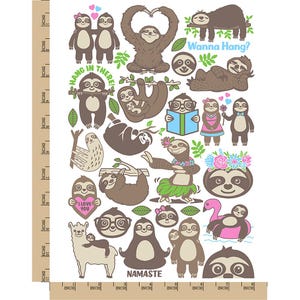 Hanging With Sloths Temporary Tattoo Water Resistant Fake Body Art Set ...