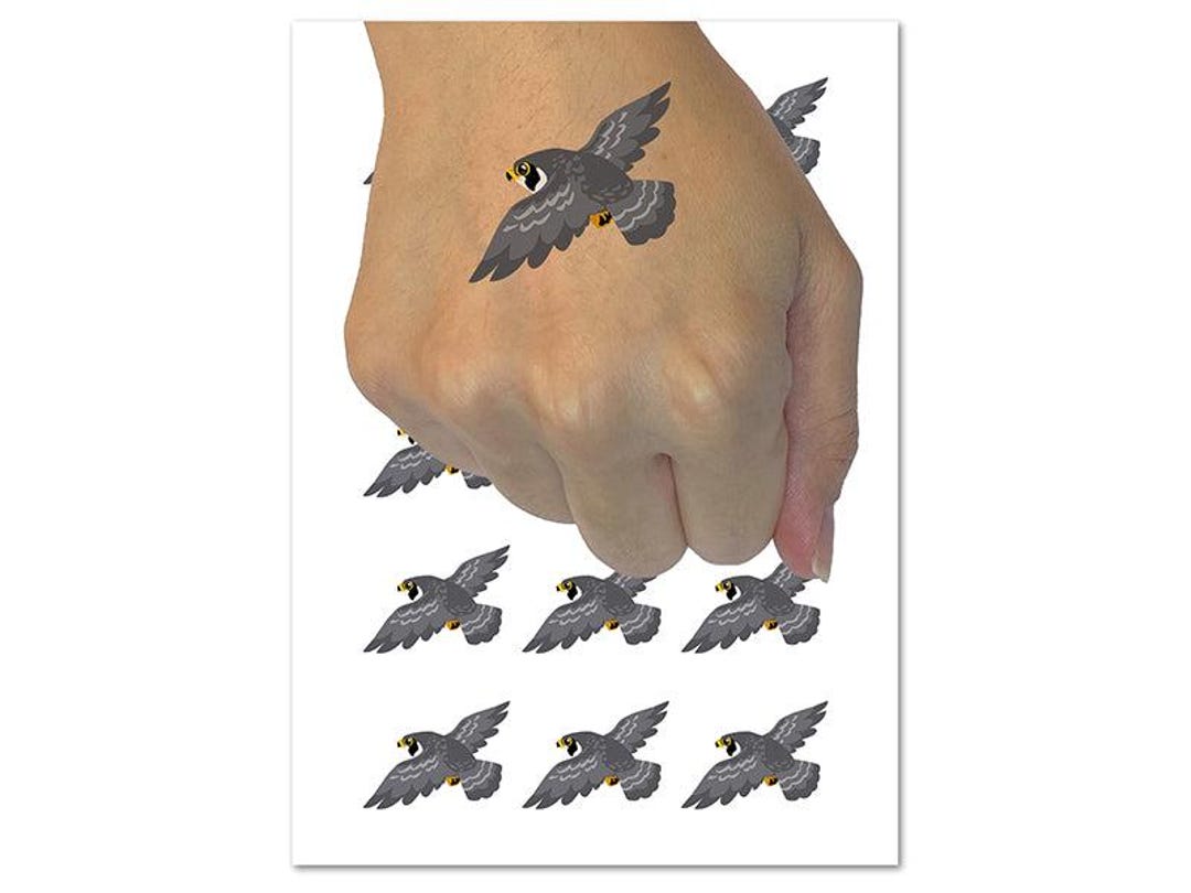 Soaring Peregrine Falcon Bird of Prey Temporary Tattoo Water Resistant ...
