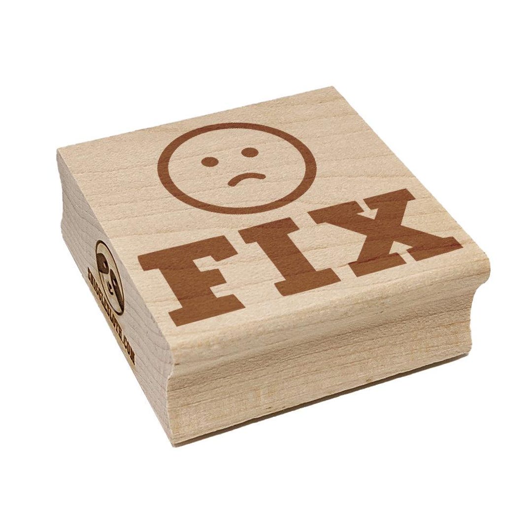 Fix With Frown Face Teacher Motivation Square Rubber Stamp for Stamping ...