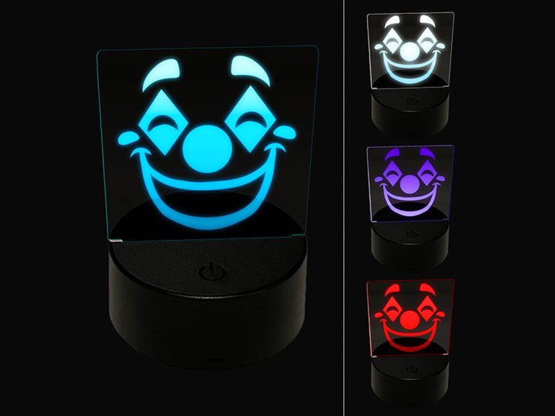 Happy Clown Face 3D Illusion LED Night Light Sign Nightstand Desk Lamp ...
