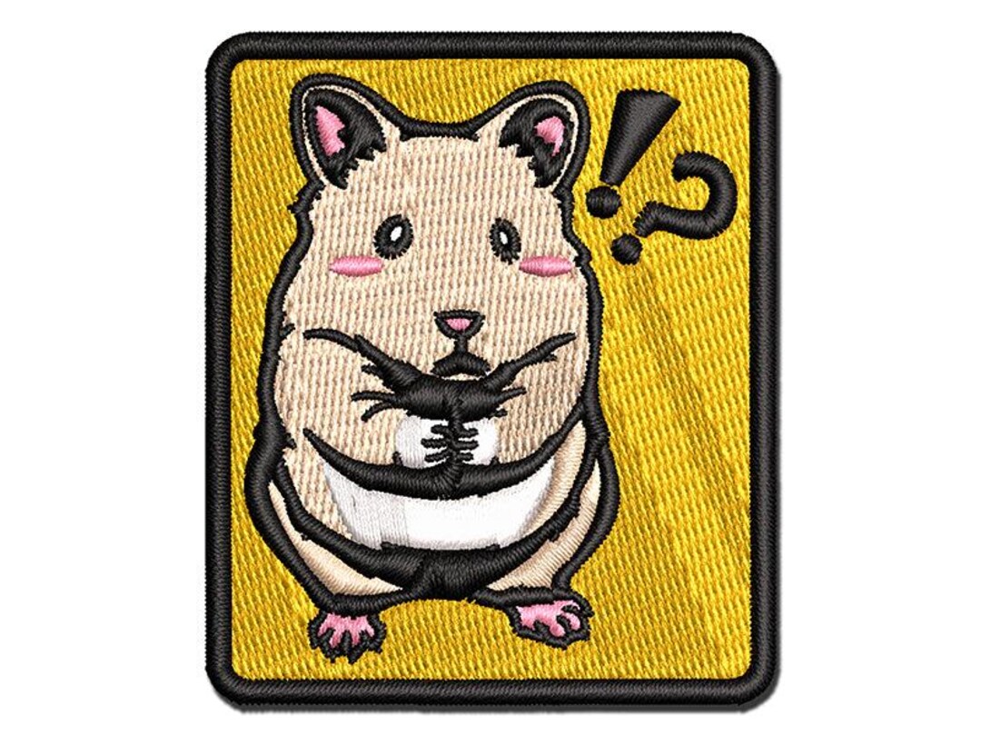 Shocked Syrian Teddy Bear Hamster Multi-color Embroidered Iron-on or ...