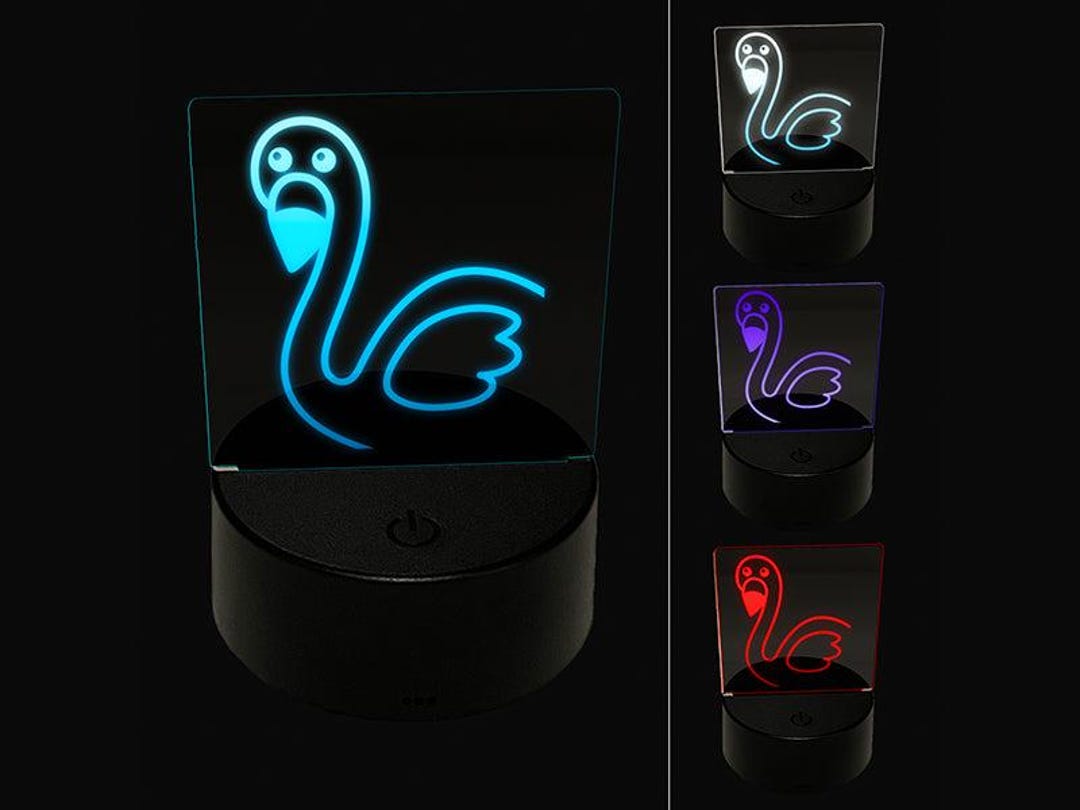 Peeking Flamingo 3D Illusion LED Night Light Sign Nightstand Desk Lamp ...