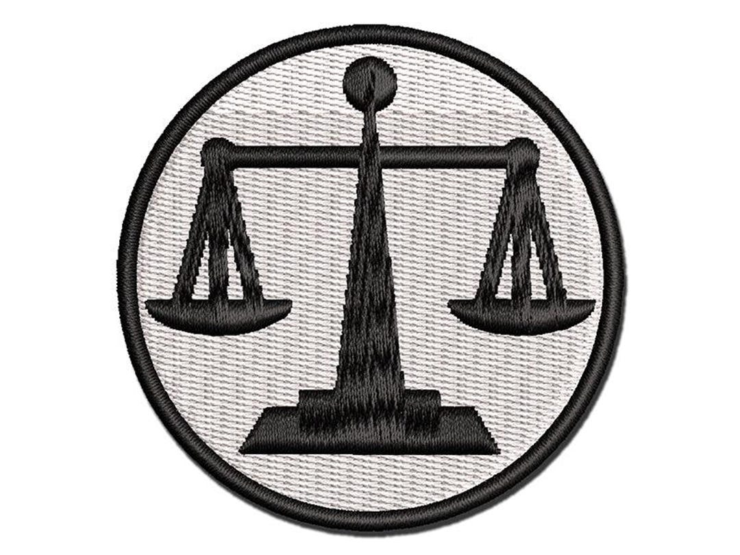 Scales of Justice Legal Lawyer Icon Multi-color Embroidered Iron-on or ...