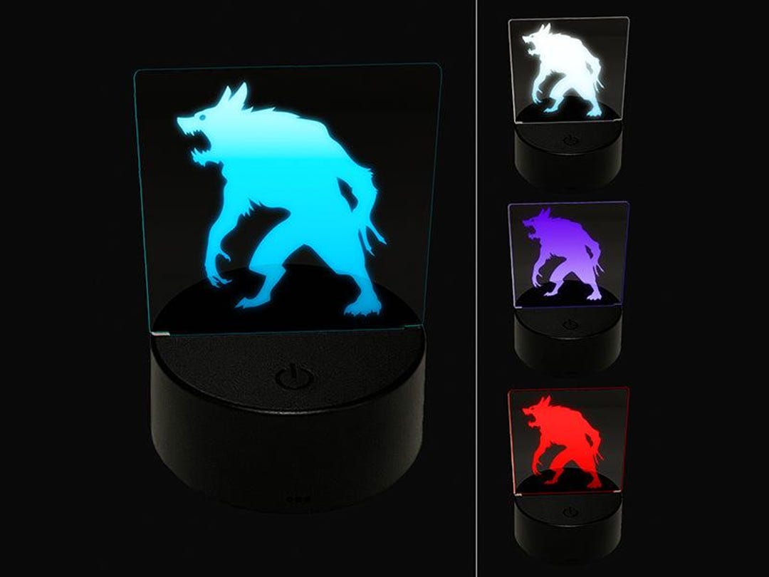 Ferocious Werewolf Monster Halloween 3D Illusion LED Night Light Sign ...