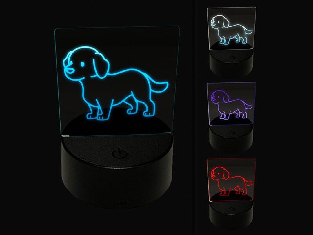 Labrador Retriever Standing Dog 3D Illusion LED Night Light Sign ...