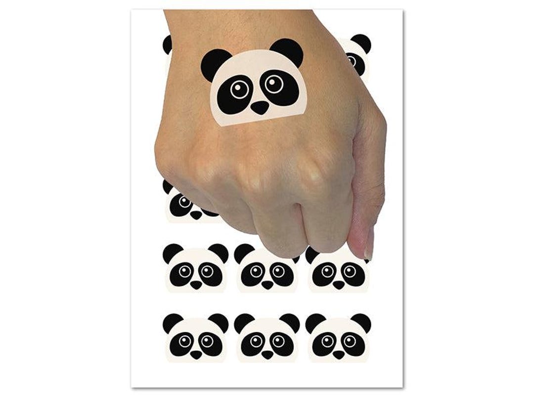 Peeking Panda Temporary Tattoo Water Resistant Fake Body Art Set ...