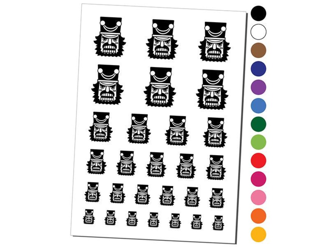 Grumpy Angry Christmas Nutcracker Face Temporary Tattoo Water Resistant ...