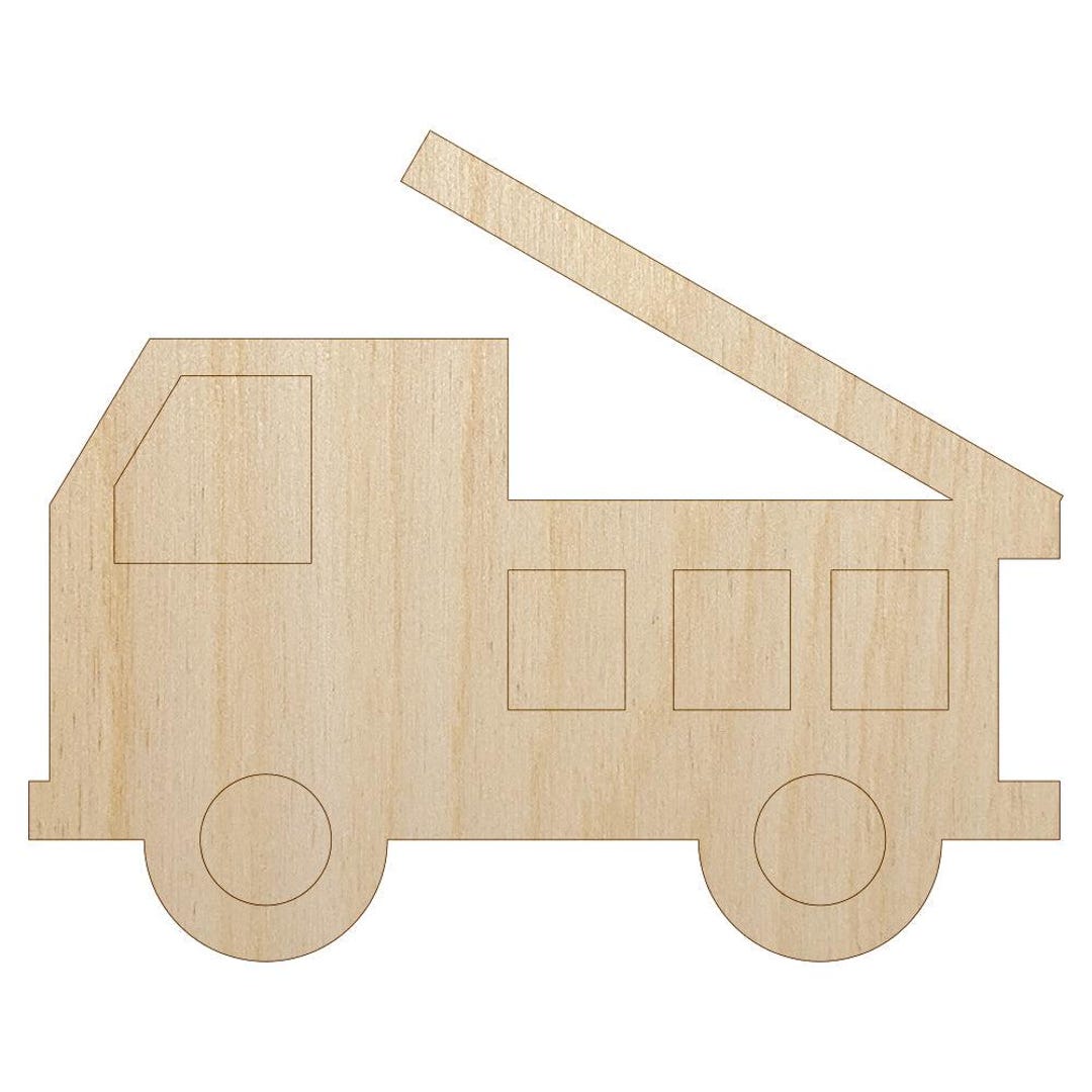 Fire Truck Engine Fireman Firefighter Symbol Unfinished Wood Shape ...