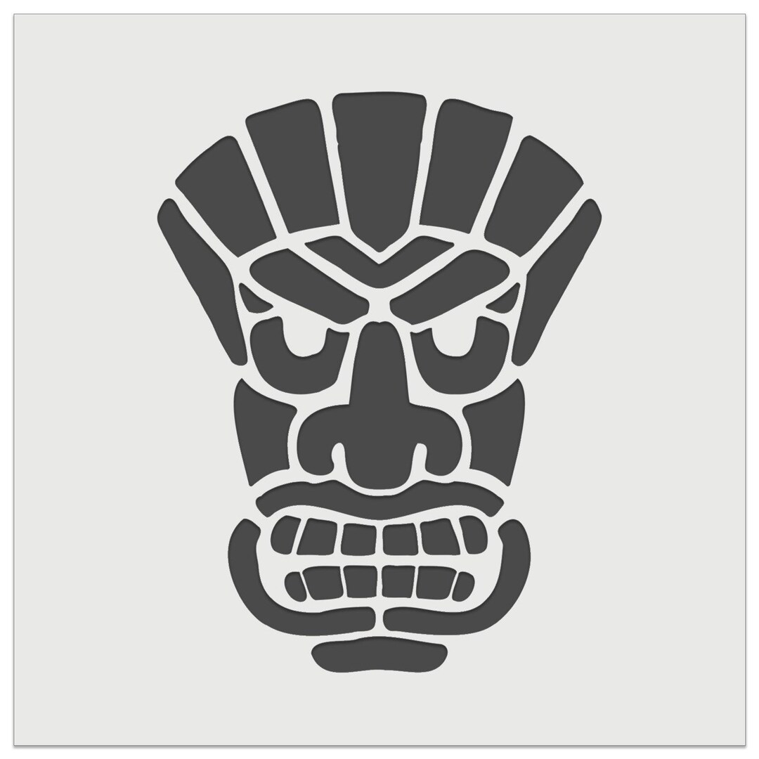 Tiki Mask Hawaii Luau Wall Cookie DIY Craft Reusable Stencil - Etsy