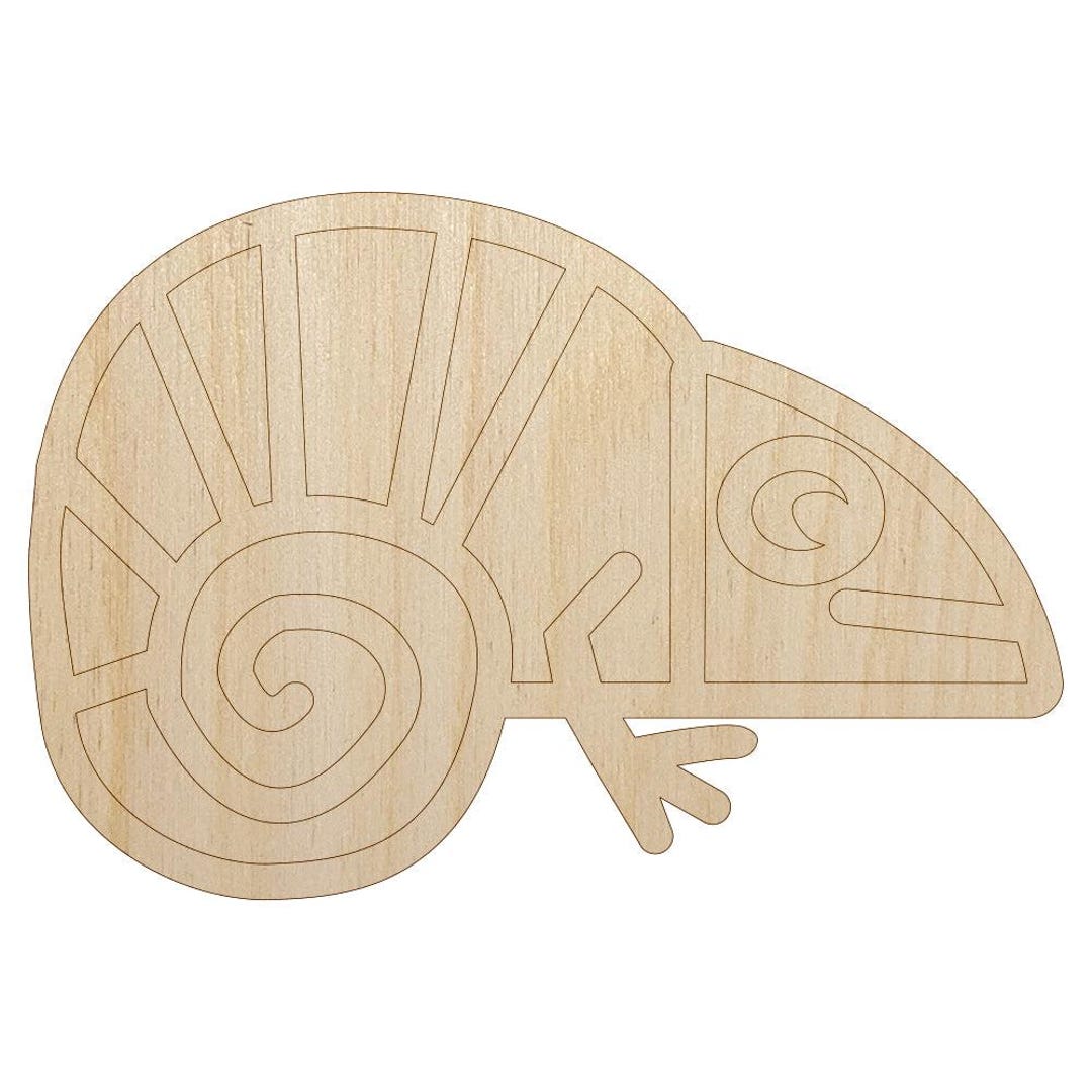 Chameleon Lizard Doodle Unfinished Wood Shape Piece Cutout for DIY ...