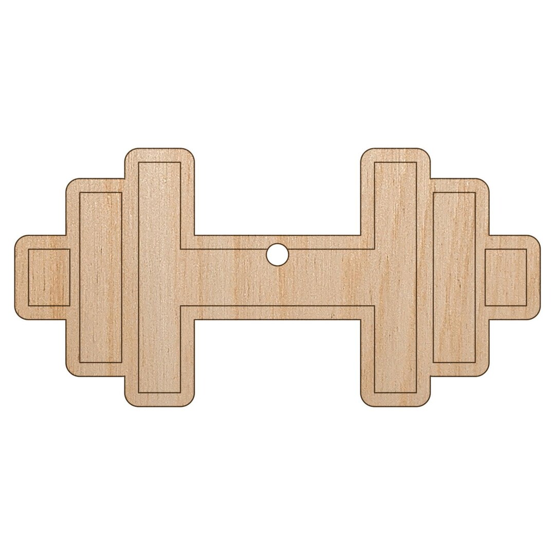Weight Dumbbell Workout Icon Unfinished Craft Wood Holiday Christmas ...