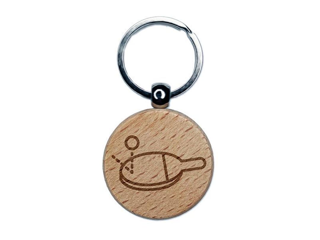 Ping Pong Table Tennis Bouncing Ball Engraved Wood Round Keychain Tag ...