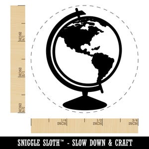 Explorer World Globe of Planet Earth Self-inking Rubber Stamp for ...