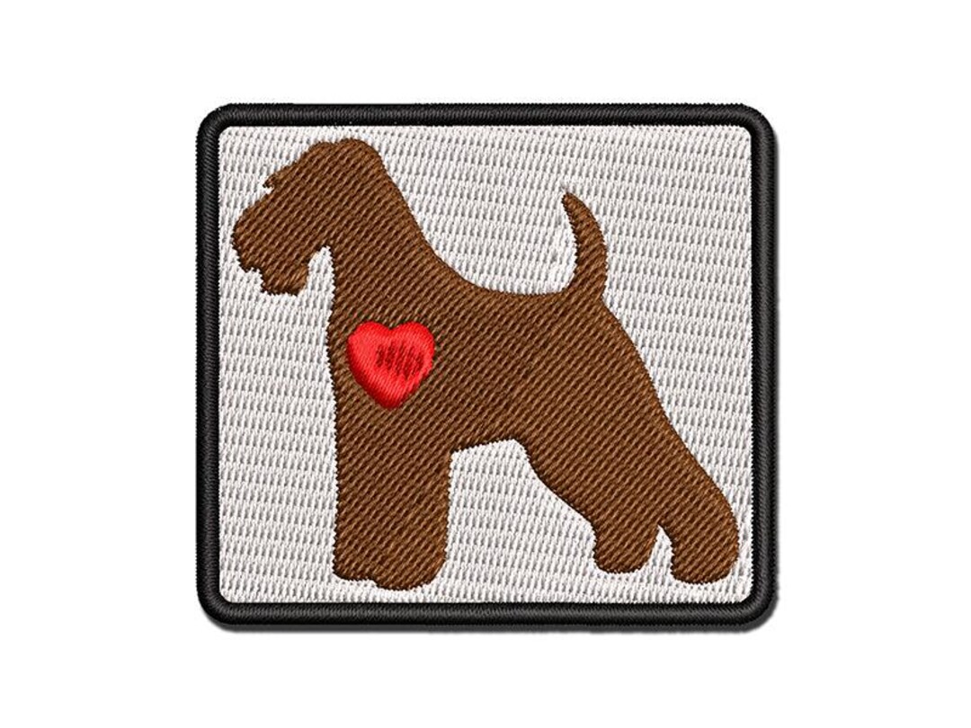 Welsh Terrier Dog With Heart Multi-color Embroidered Iron-on or Hook ...