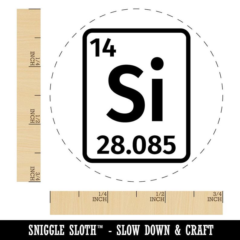 Silicon Periodic Table of Elements Science Chemistry Rubber Stamp for ...
