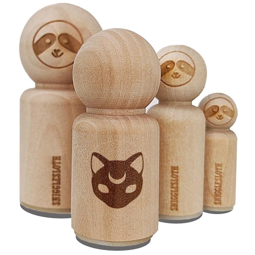 Witch Cat Head With Moon on Forehead Rubber Stamp for Stamping Crafting ...