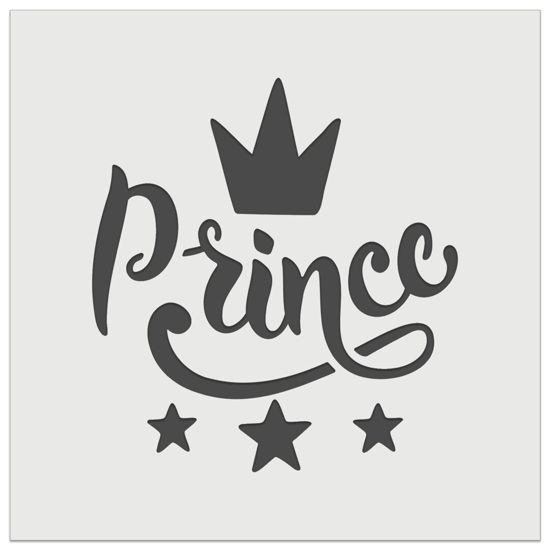 Prince Cursive With Crown and Stars Wall Cookie DIY Craft Reusable ...