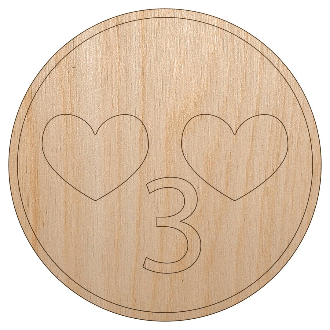 Kawaii Cute Heart Eyes Kissy Face Unfinished Wood Shape Piece Cutout ...