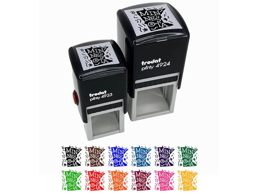 Minnesota State With Text Swirls Self-inking Rubber Stamp Ink Stamper ...
