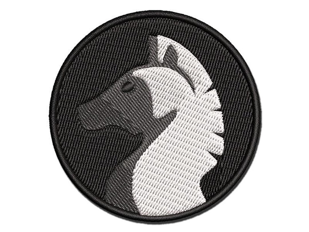 Chess Piece White Knight Multi-color Embroidered Iron-on or Hook & Loop ...