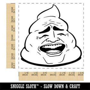 Poop Troll Face Funny Square Rubber Stamp for Stamping Crafting - Etsy