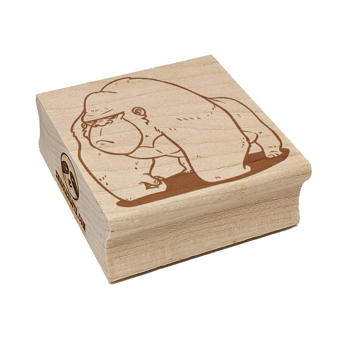 Suspicious Cartoon Gorilla Square Rubber Stamp for Stamping Crafting - Etsy