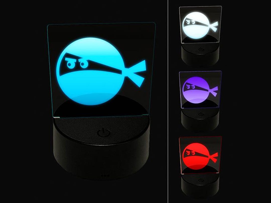 Ninja Face Funny 3D Illusion LED Night Light Sign Nightstand Desk Lamp ...
