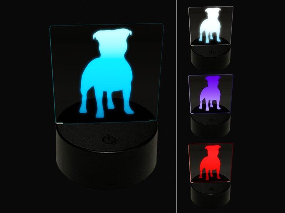 Staffordshire Bull Terrier Dog Solid 3D Illusion LED Night Light Sign ...