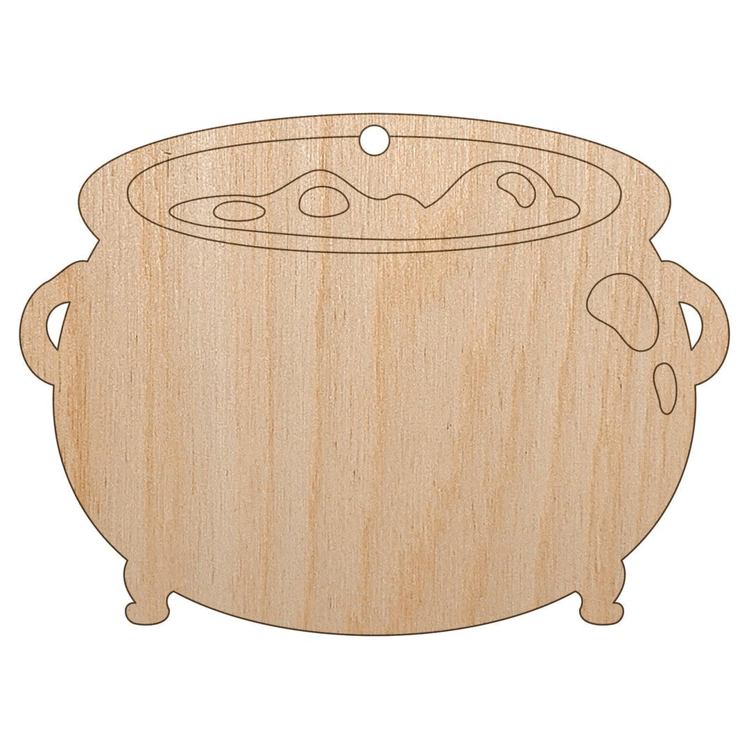 Witch's Bubbling Cauldron Pot Halloween Unfinished Craft Wood Holiday ...