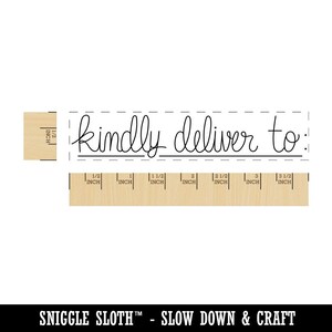 Kindly Deliver to Cursive Rectangle Rubber Stamp for Stamping Crafting ...