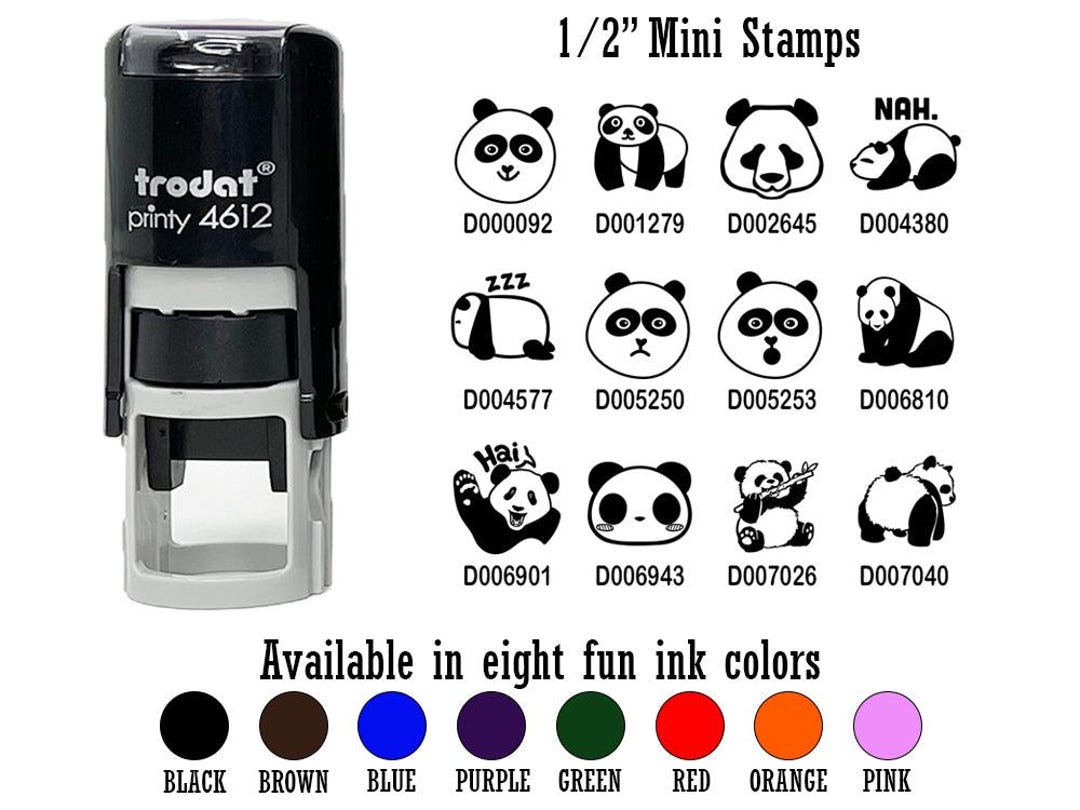 Panda Bear 1/2" Self-inking Rubber Stamp Ink Stamper - Etsy